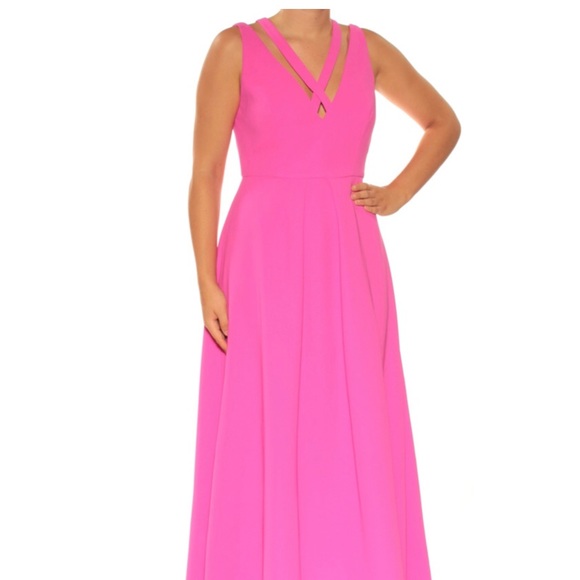 Calvin Klein | Dresses | Calvin Klein Formal Dress In Shocking Pink ...
